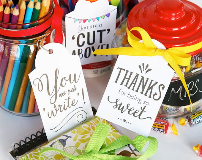 Teacher Appreciation Gift Printable Gift Tags - Etsy