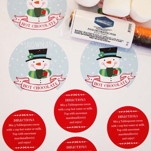 Snowman Hot Chocolate - Jar Label - Etsy