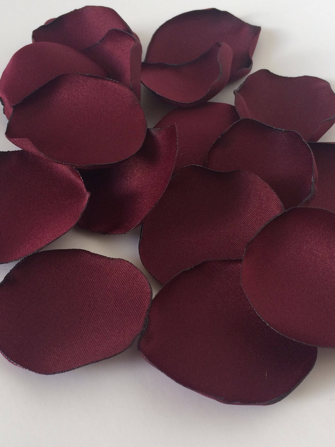 Deep Merlot-burgundy-wine Handmade Satin Fabric Flower Petals- Wedding ...