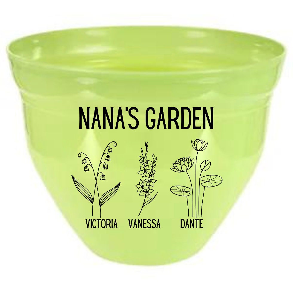 Custom Birth Month Flower Planter - Etsy