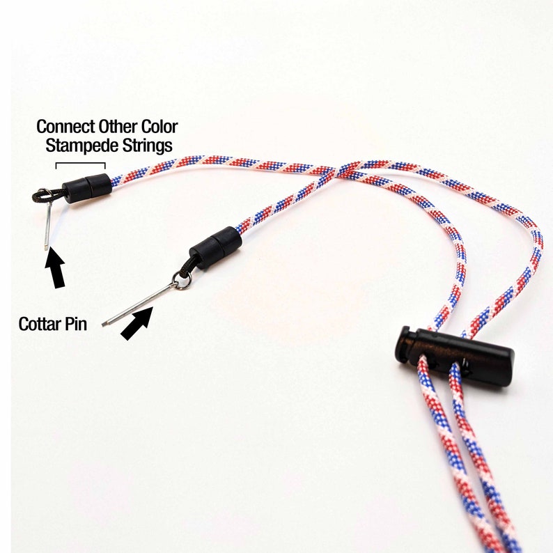 USA Stampede String With Cotter Pin, (red, White & Blue) 18 Inch Chin ...
