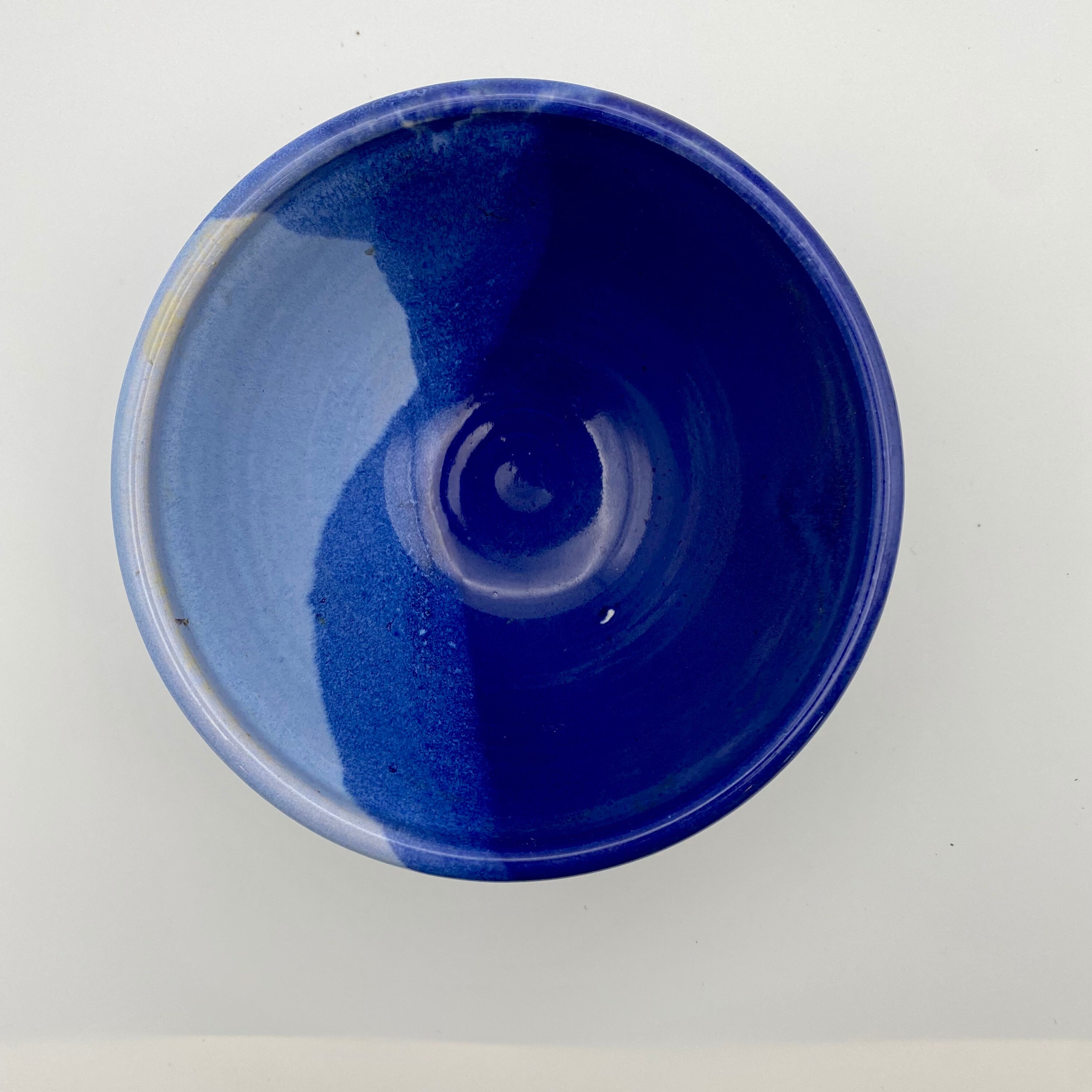 Blue Ceramic Bowl Dark Blue Light Blue Glazed Serving Bowl Blue and ...