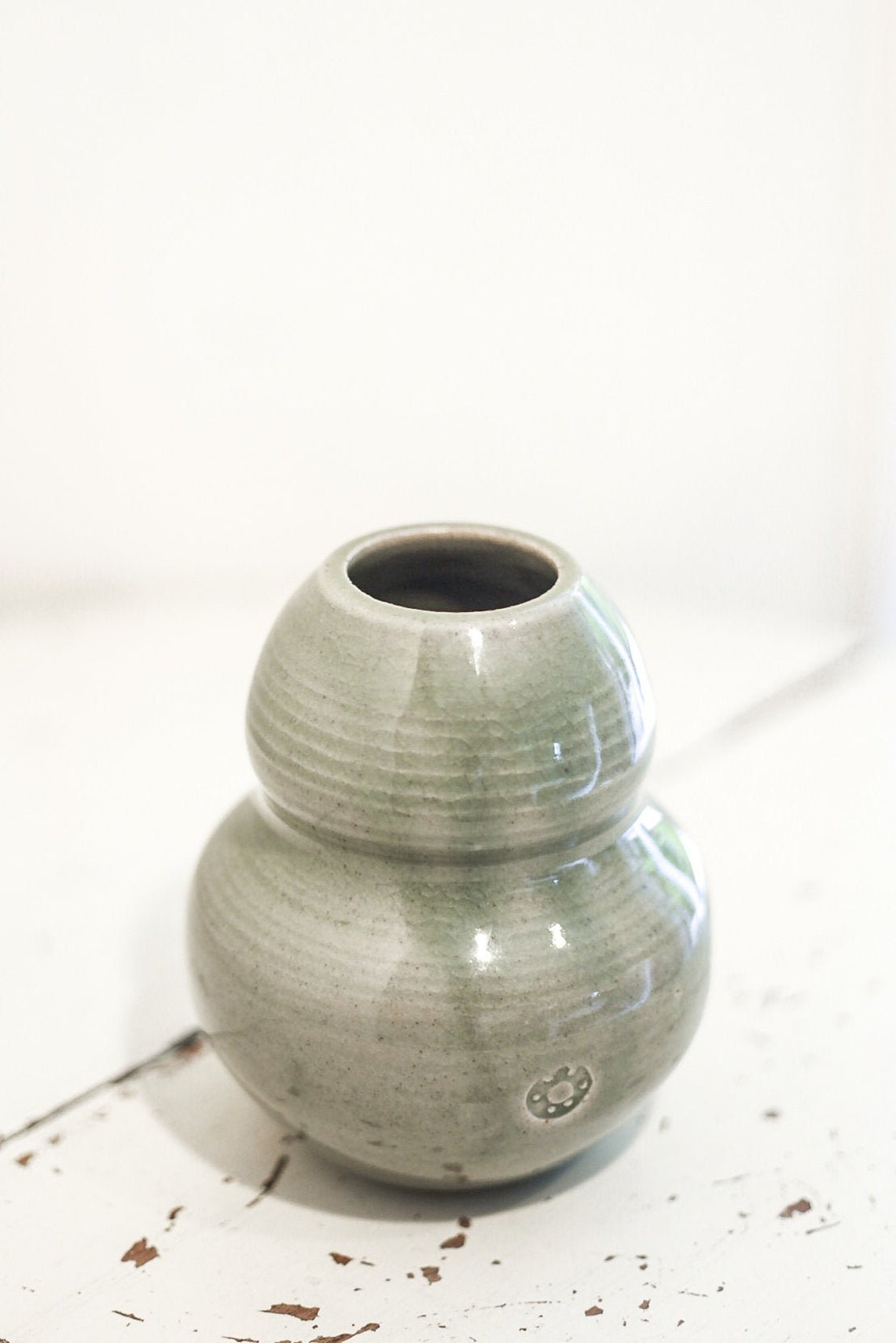 Small/medium Green Ceramic Vase | Handmade Pottery Vase - Etsy