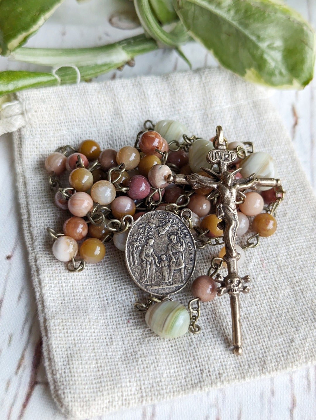 St. Joseph and Holy Family With Memento Mori Crucifix Solid Bronze ...