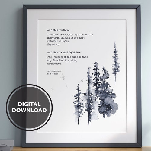 John Steinbeck Quote East of Eden Print Timshel Hebrew - Etsy
