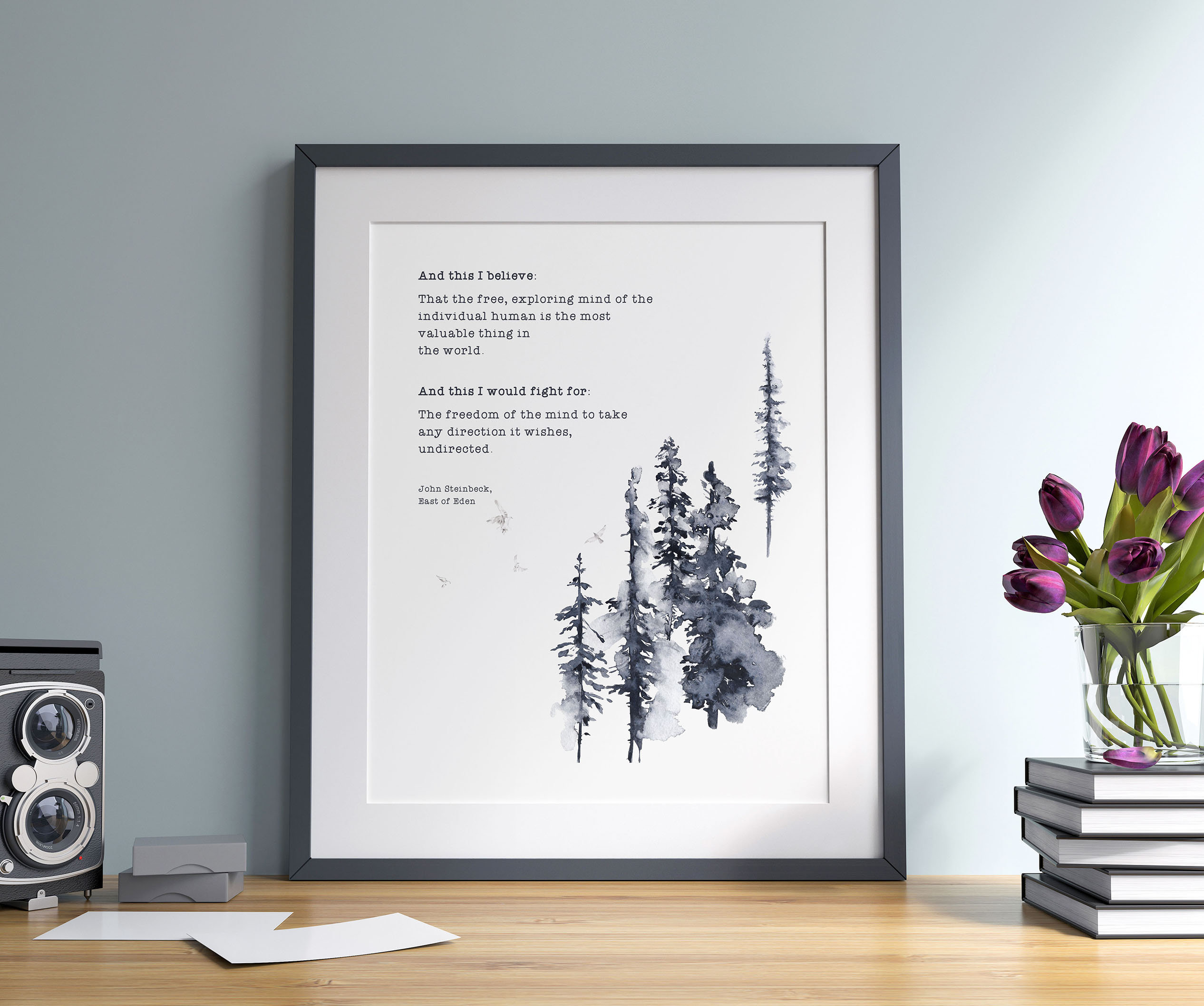 East of Eden John Steinbeck Quote Wall Art Print Book Reader Gift Book ...