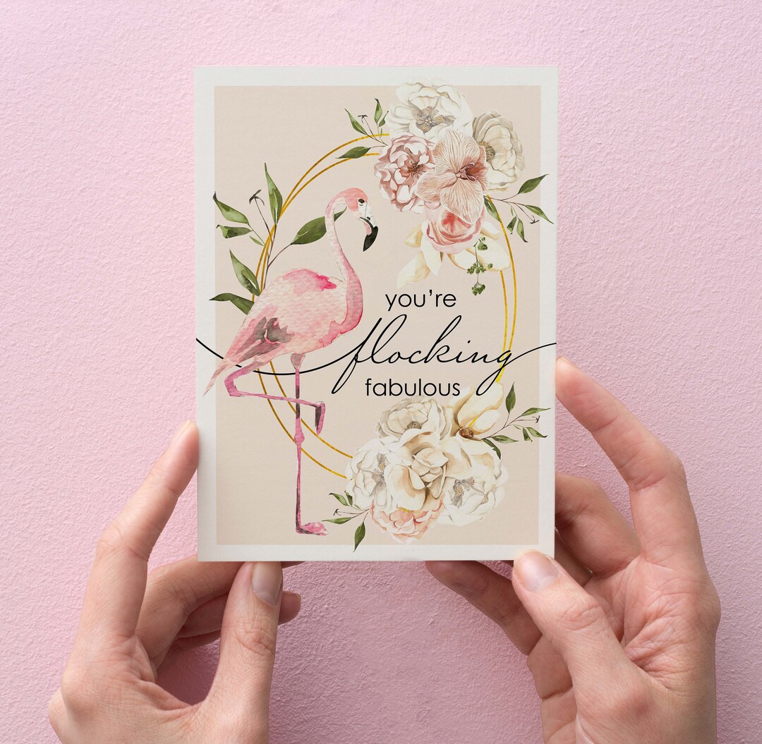 You're Flocking Fabulous Valentines Day Card Valentines Puns Flamingo ...