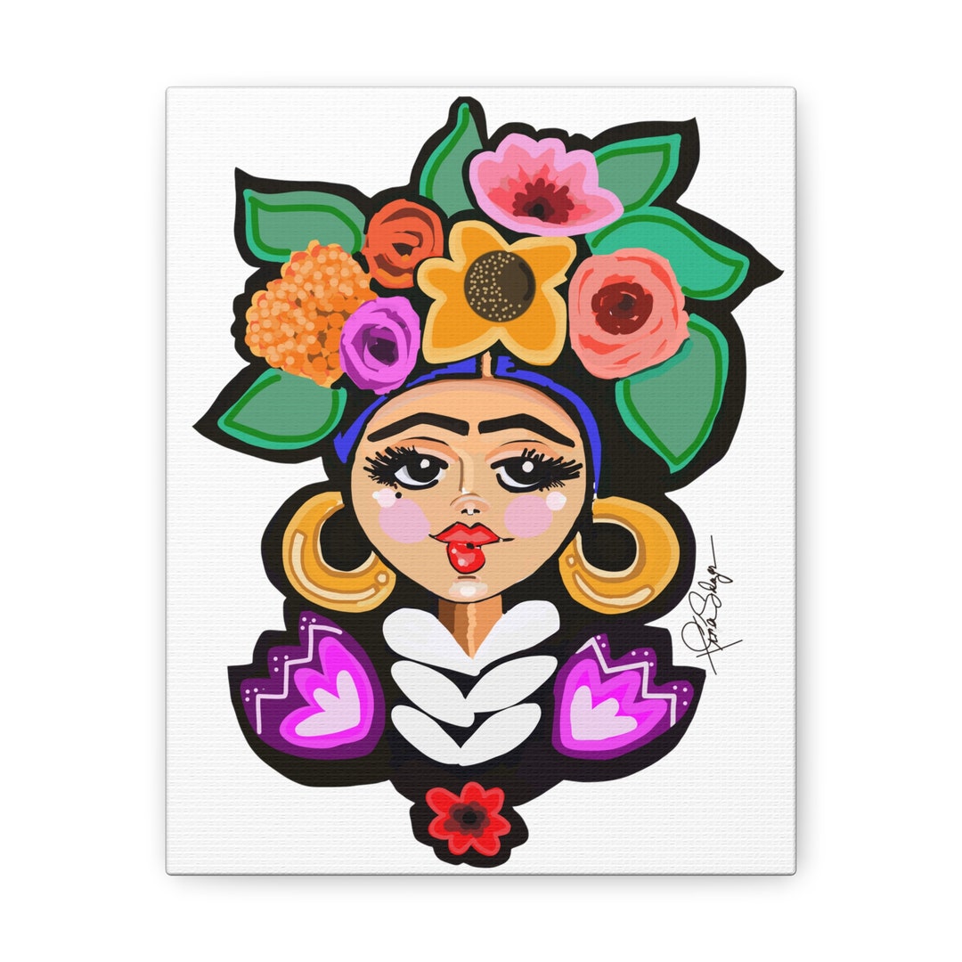 Original Art W/artist Sig, Frida Flowers Canvas Gallery Wraps - Etsy