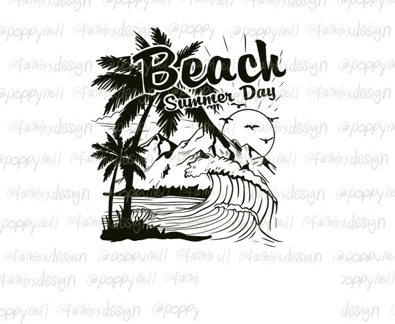 SVG PNG Digital Summer Mountain Beach Nautical Design - Etsy