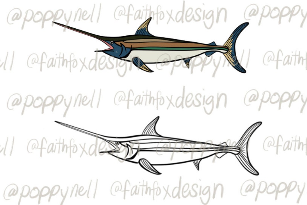 Swordfish SVG PNG Digital Design - Etsy