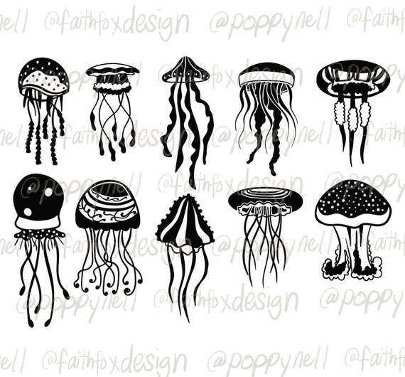 Jelly Fish Nautical Pack SVG PNG - Etsy