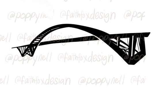 卢浦大桥 Lupu Bridge Shanghai SVG PNG | Etsy