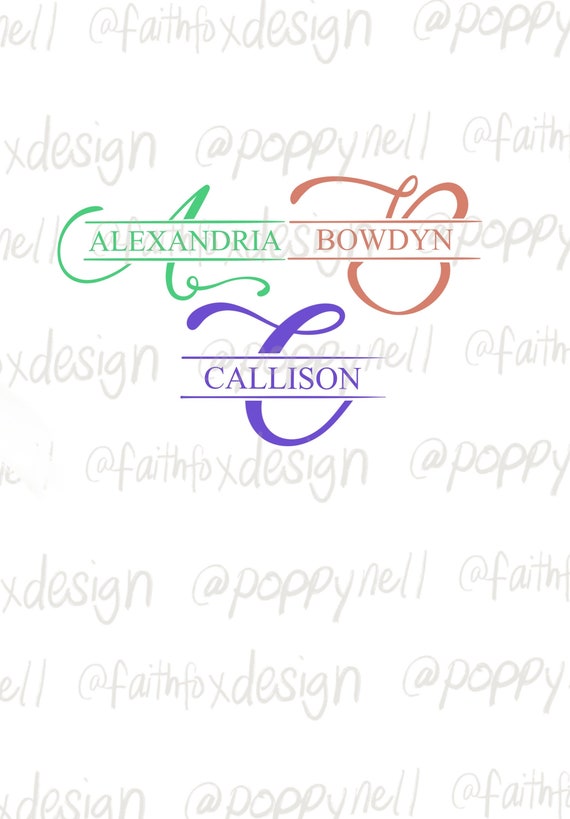 Split Monogram SVG PNG Custom Digital Design Commercial Use - Etsy