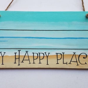 Happy Place Sign Beach Painting Beach Sign Beach Decor - Etsy