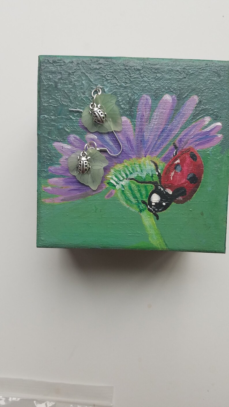 Ladybug Box and Earrings Earring and Box Set Ladybug and - Etsy