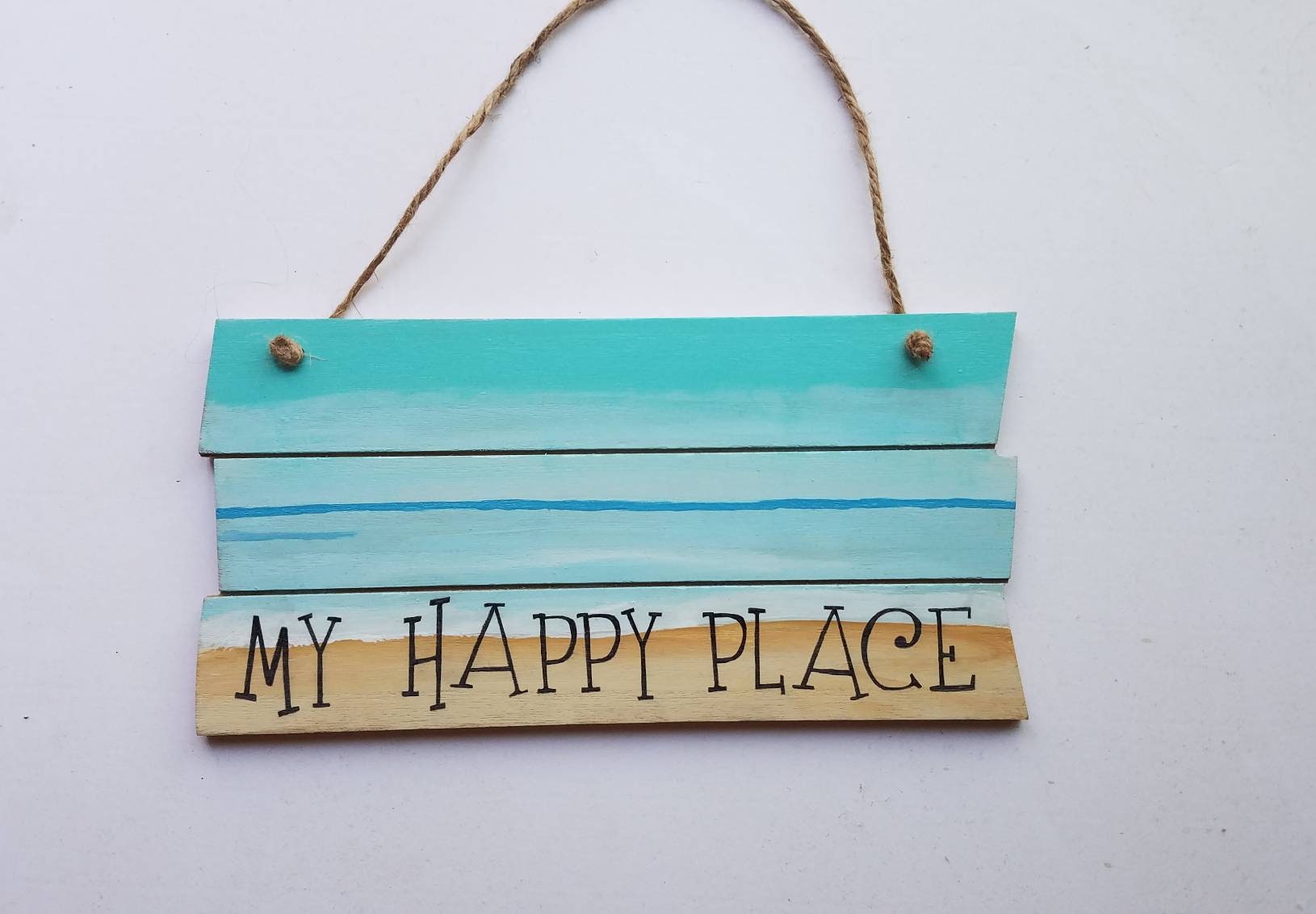 Happy Place Sign Beach Painting Beach Sign Beach Decor | Etsy