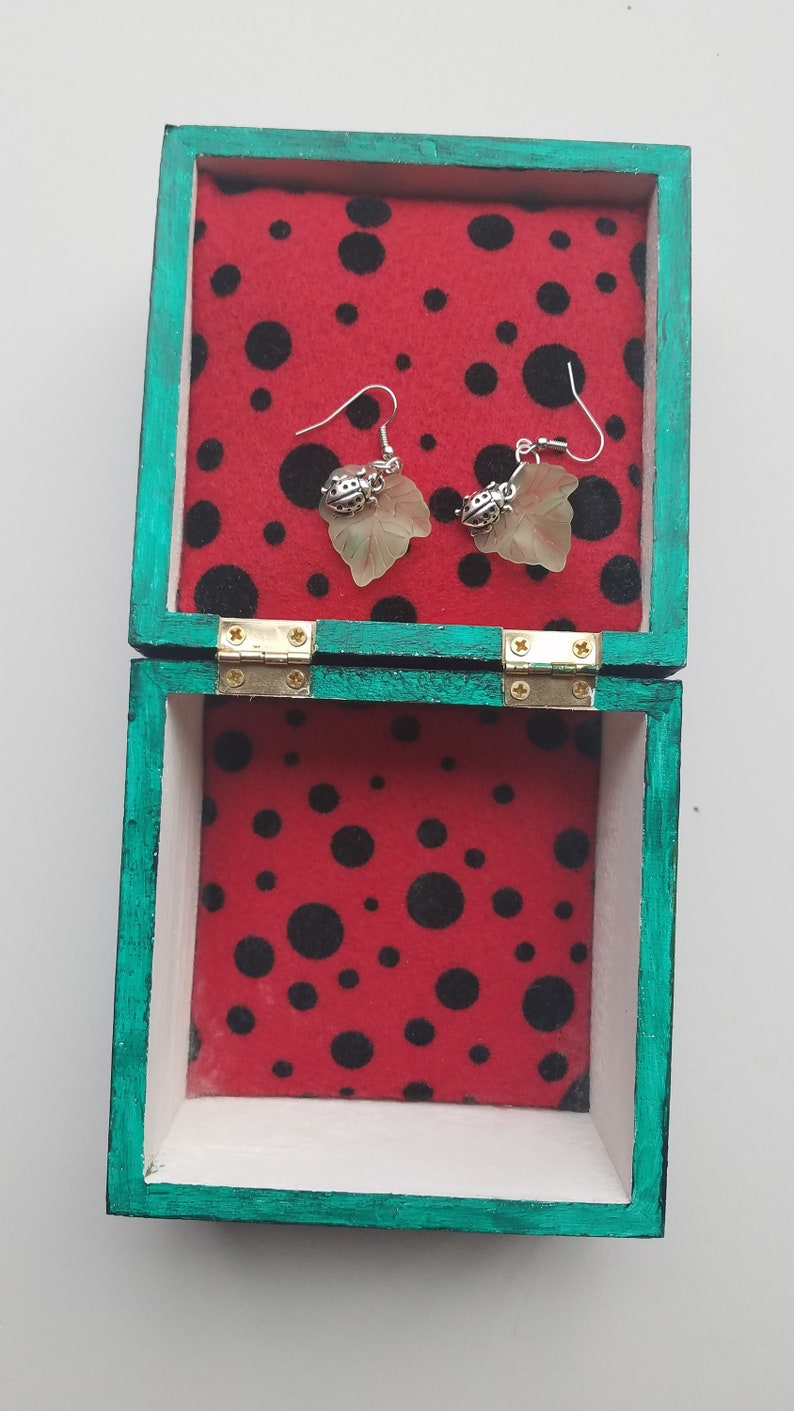 Ladybug Box and Earrings Earring and Box Set Ladybug and - Etsy