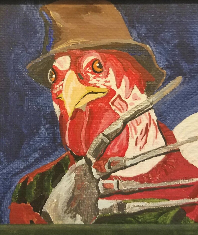 Chicken horror icons Rooster as horror star Custom chicken | Etsy
