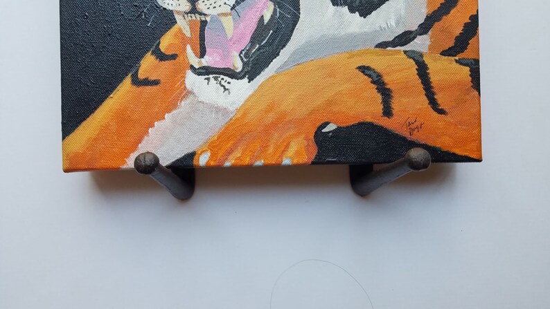Pouncing Tiger Art Man Cave Decor Tiger Key Rack Tiger Wall | Etsy