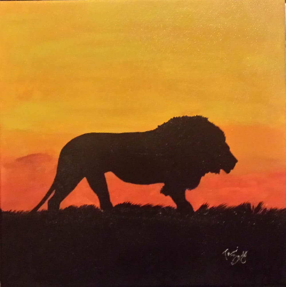 Sunset Animal art Animal silhouette Sunset wildlife art | Etsy