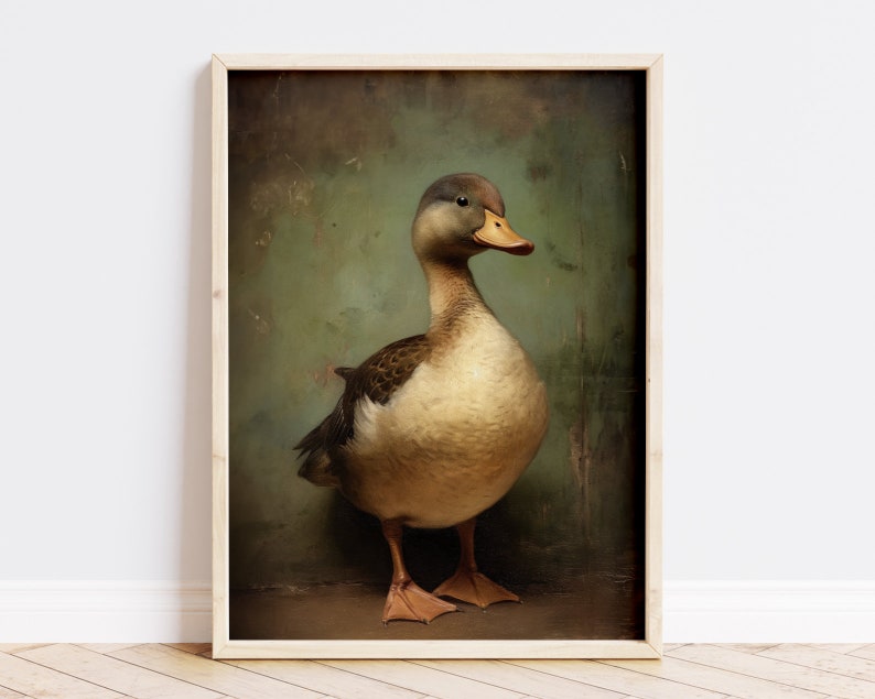 Duck Wall Art Animal Wall Art Oil Painting Vintage Art - Etsy
