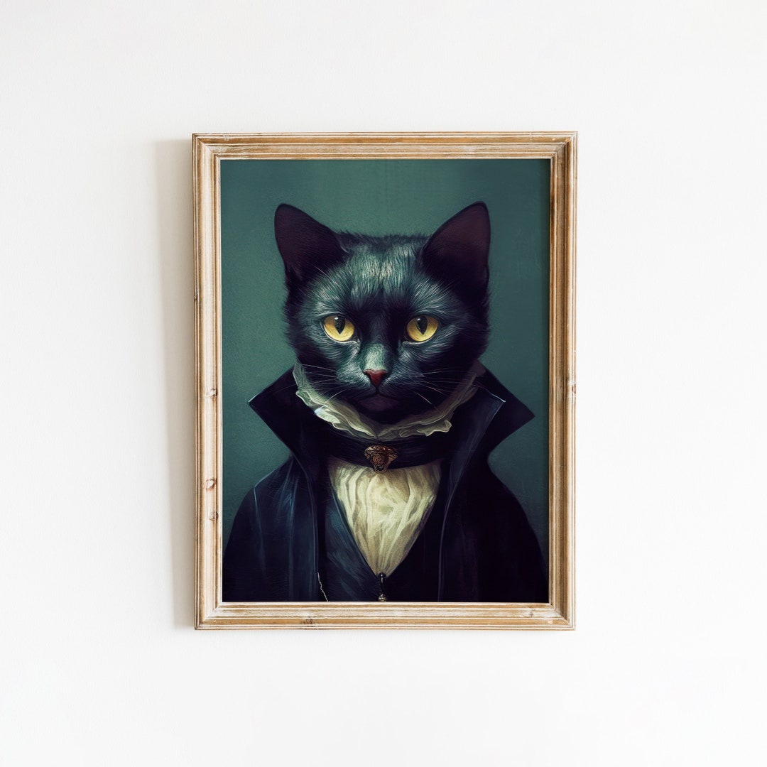 Bombay Cat Wall Art, Victorian Cat Painting, Animal Portrait, Art Print ...