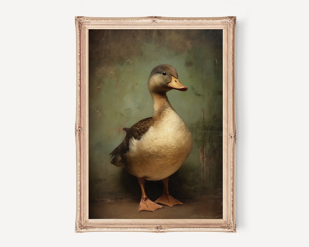 Duck Wall Art Animal Wall Art Oil Painting Vintage Art - Etsy