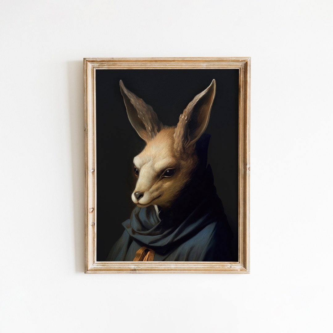 Gothic Kangaroo Portrait, Kangaroo Print, Australian Animal Wall Art ...