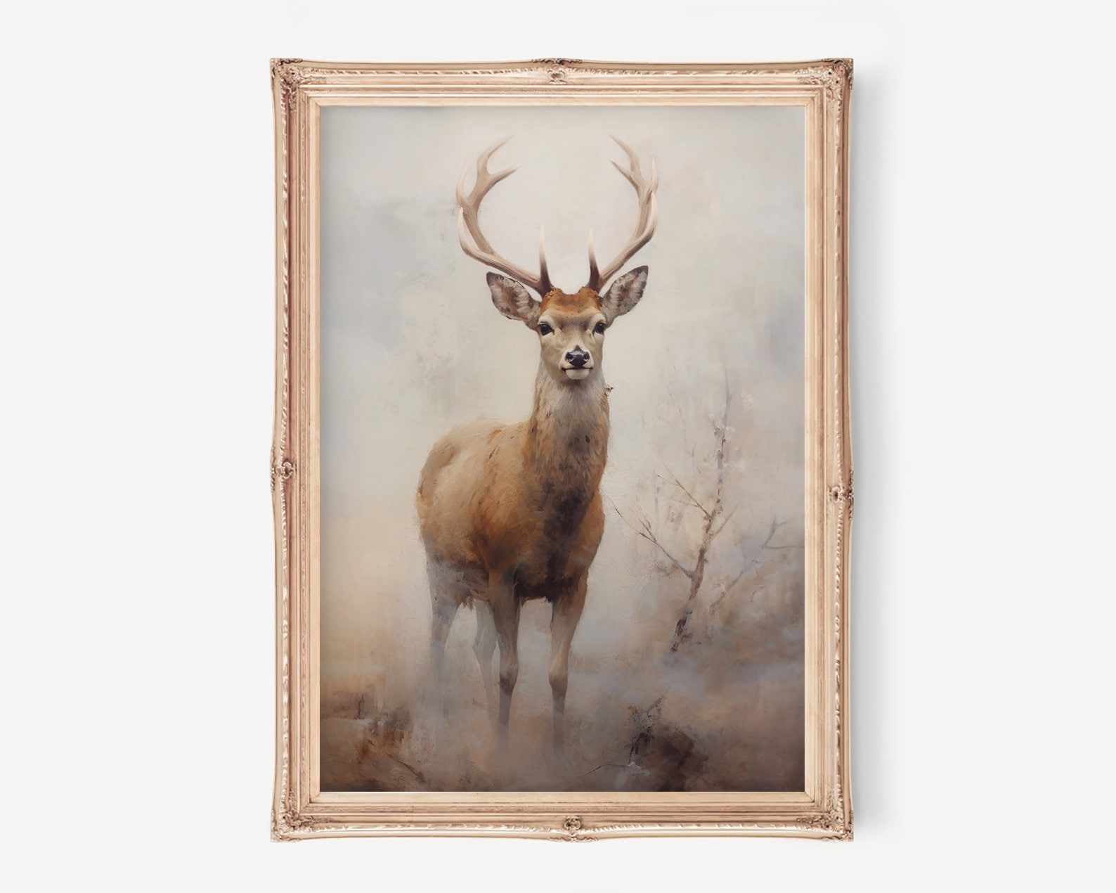 Rustic Deer Painting, Printable Wall Art, Digital Download, Deer ...