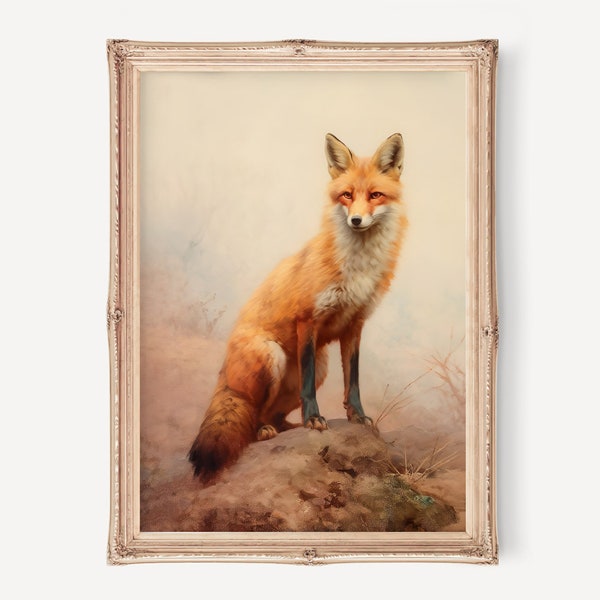 Vintage Fox Oil Painting - Etsy
