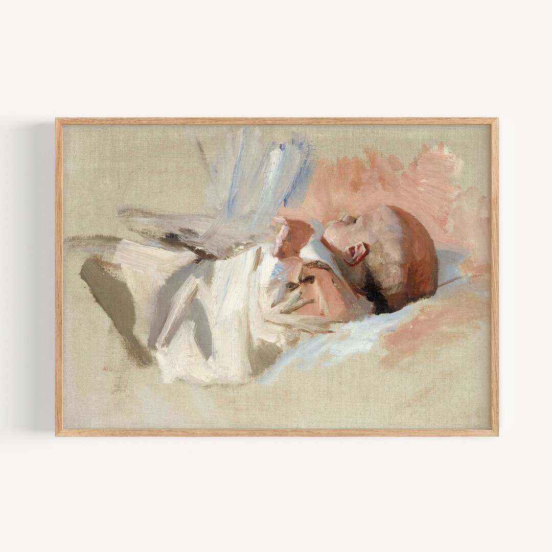 Art Poster by Albert Edelfelt | Lying Child Sketch for Painting ...