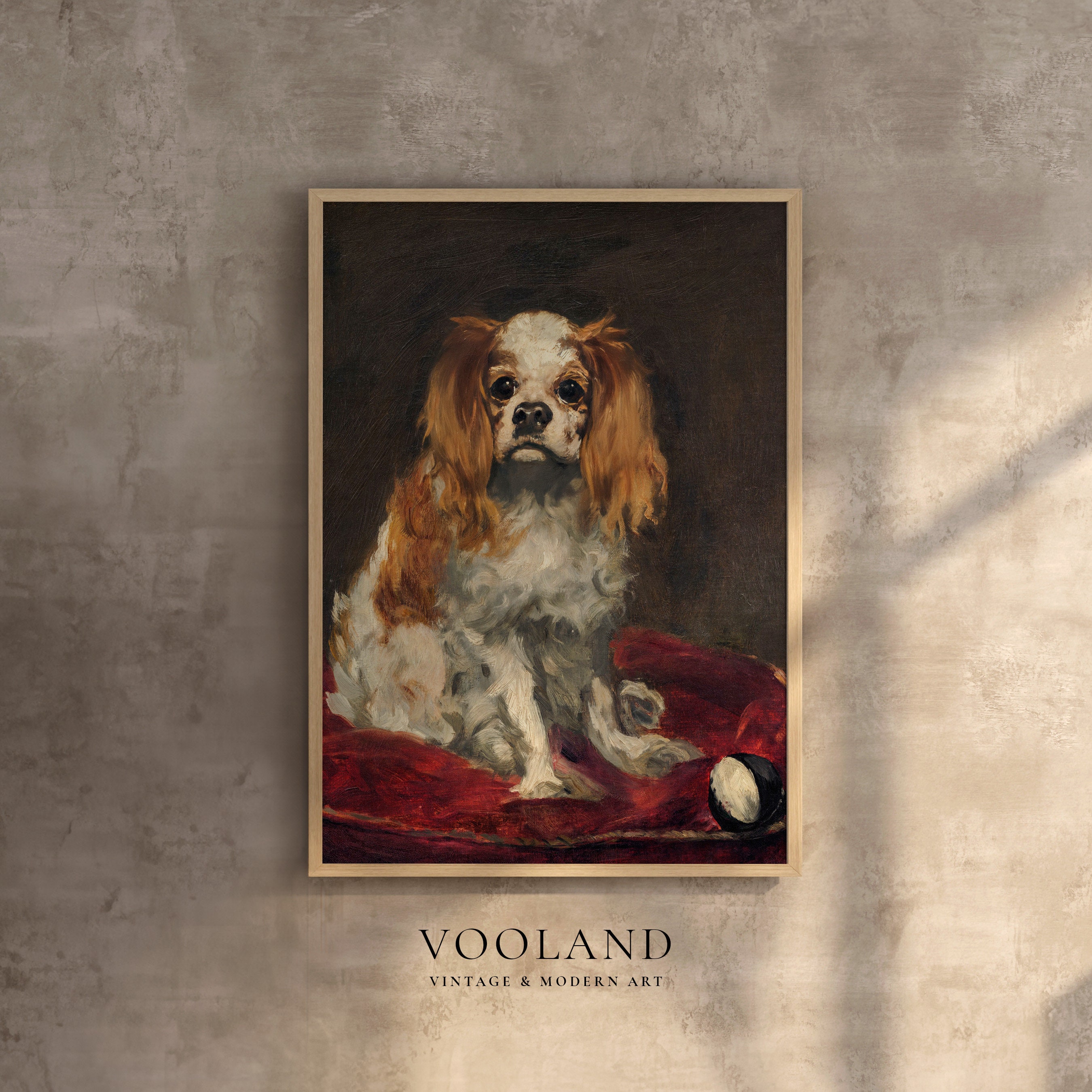 Vintage King Charles Spaniel Painting by Edouard Manet - Printable Art ...