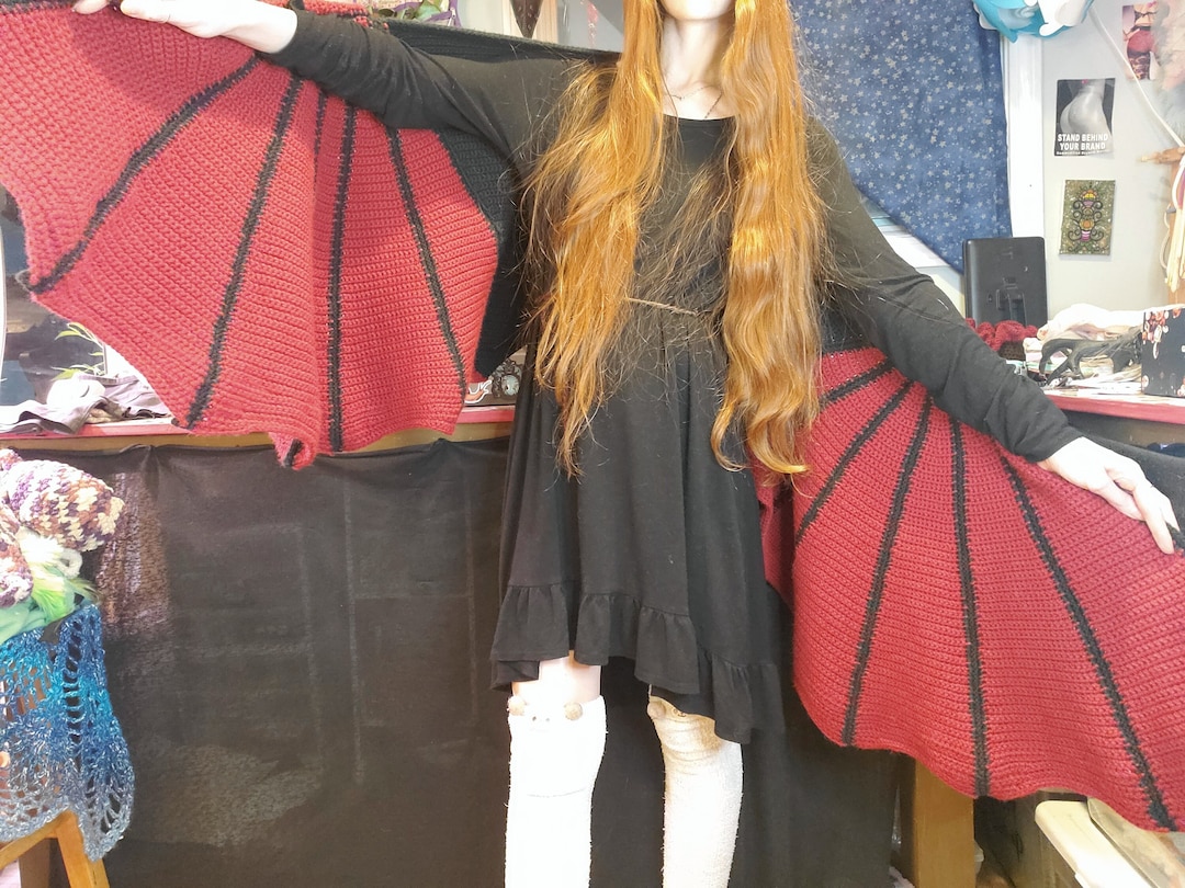 Vampire Bat Crochet Wing Shawl - Etsy