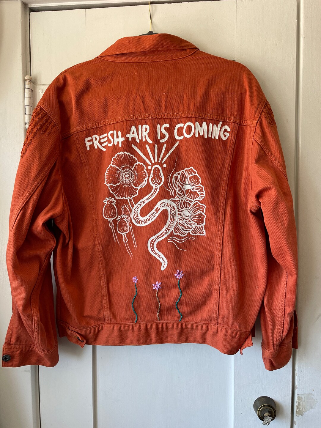 Snake Jacket - Painted & Embroidered Levi’s Jean Jacket - Etsy