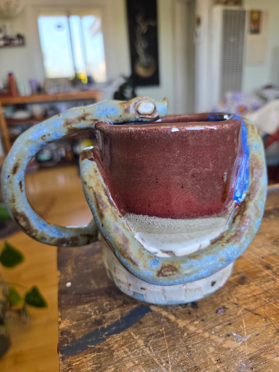 Ceramic Snake Mug With a Wrap Around Snake Handle, Handmade- Year of ...