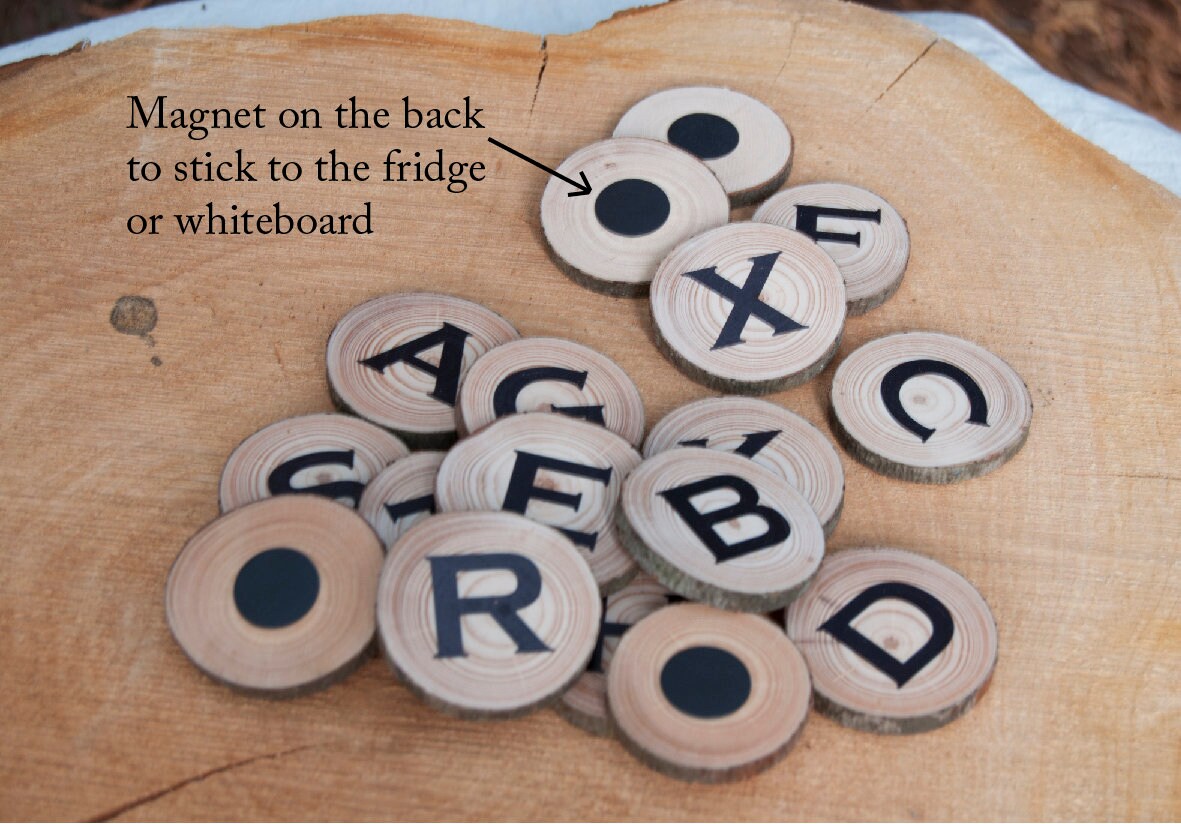 Alphabet Letters Alphabet Magnets Magnetic Letters Natural - Etsy