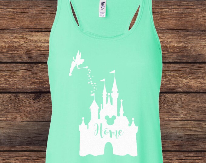 SALE Disney GLITTER Castle Tank Disney Home Tank Tinkerbell Tank Disney ...