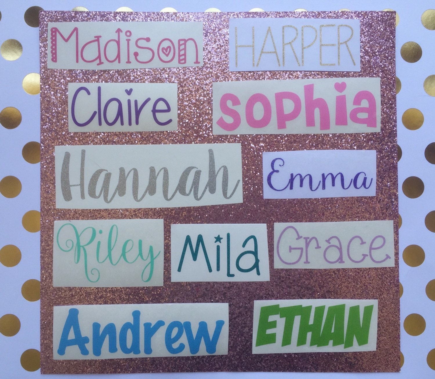 Personalized Name Decal Any Word Decal Glitter Font Decals - Etsy