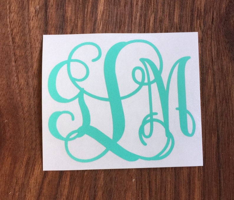 Vine Monogram | Window Decal | Car Monogram | Vehicle Monogram | Yeti ...