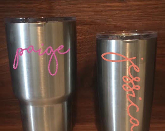 Handwritten Name Decal Personalized Name Decal Cursive Name Decal YETI ...