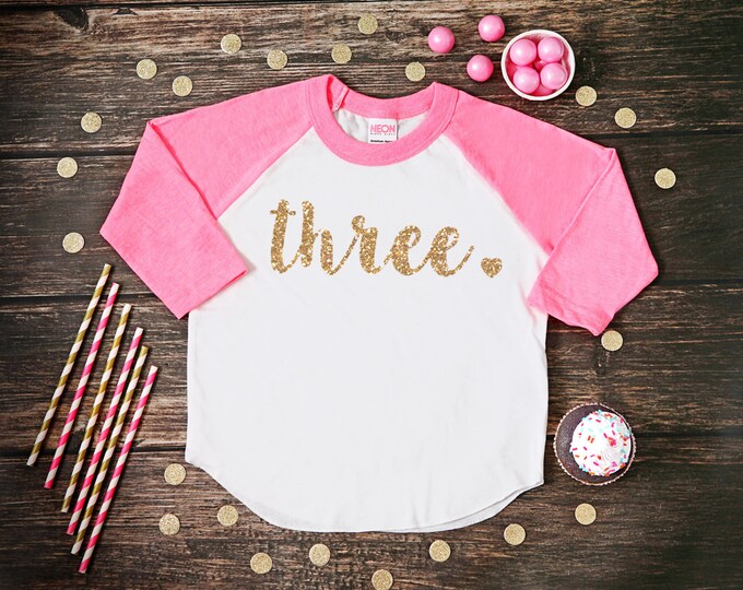 Three Year Old Birthday Shirt | Third Birthday Girl Shirt | 3 Year Birthday Shirt | 3rd Birthday ...