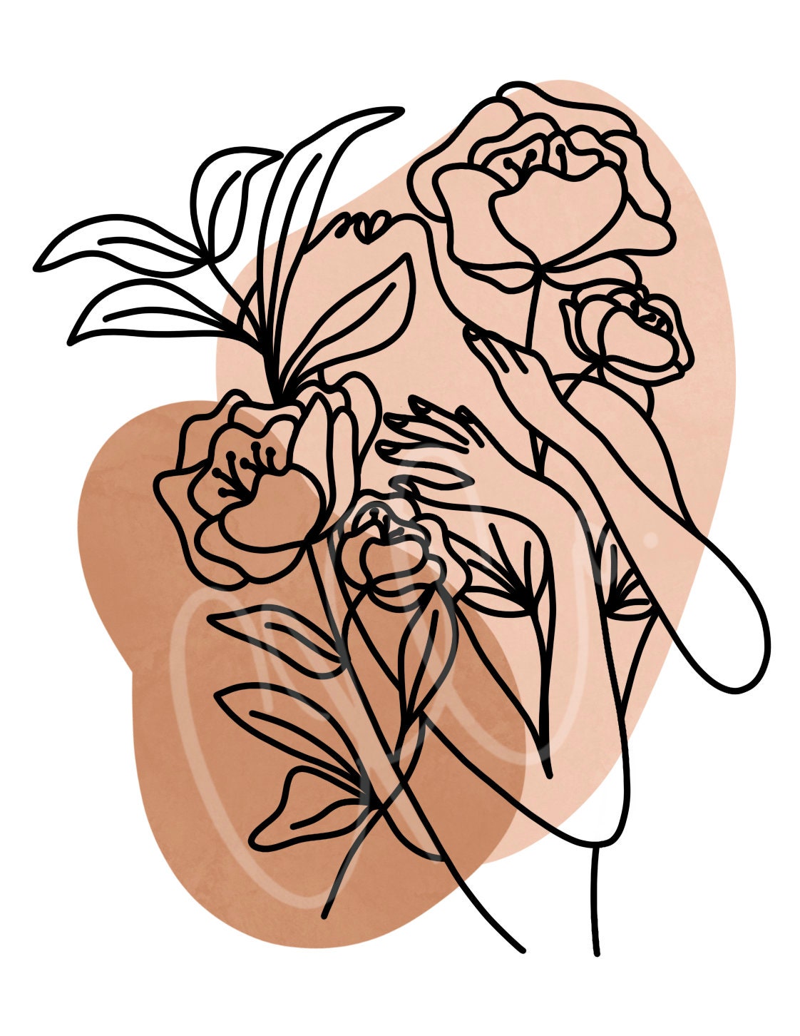 Boho Rust Line Art Print DIGITAL DOWNLOAD - Etsy