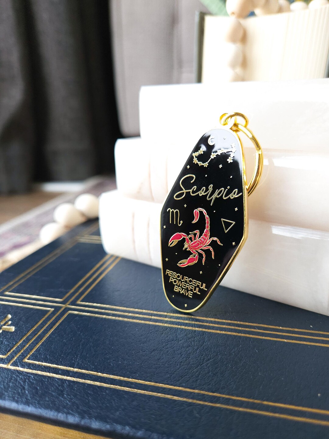 Scorpio Enamel Keychain - Etsy