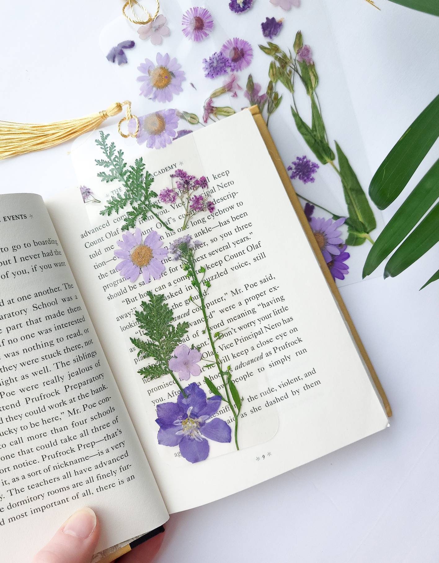 Purple Pressed Flower Bookmark - Etsy