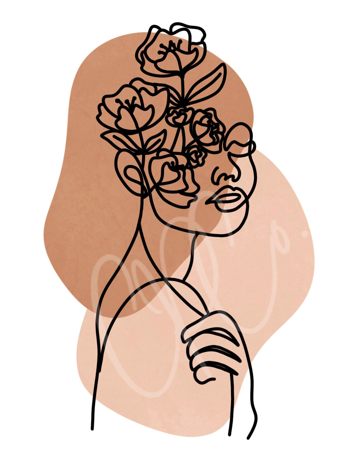 Boho Rust Line Art Print DIGITAL DOWNLOAD | Etsy