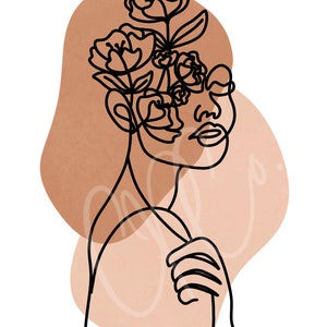 Boho Rust Line Art Print DIGITAL DOWNLOAD - Etsy