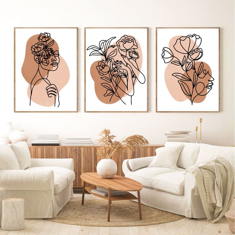 Boho Rust Line Art Print DIGITAL DOWNLOAD - Etsy