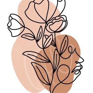 Boho Rust Line Art Print DIGITAL DOWNLOAD | Etsy