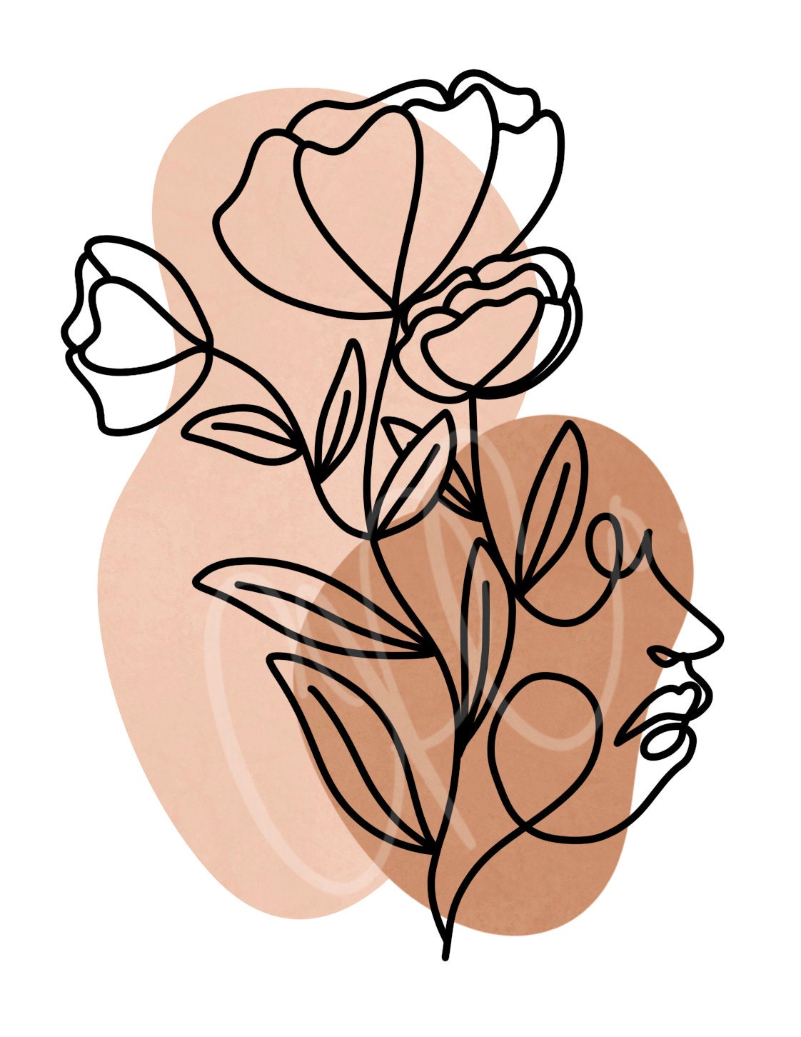 Boho Rust Line Art Print DIGITAL DOWNLOAD - Etsy