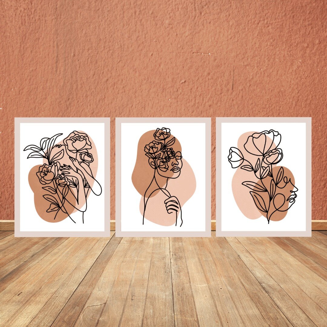 Boho Rust Line Art Print DIGITAL DOWNLOAD - Etsy